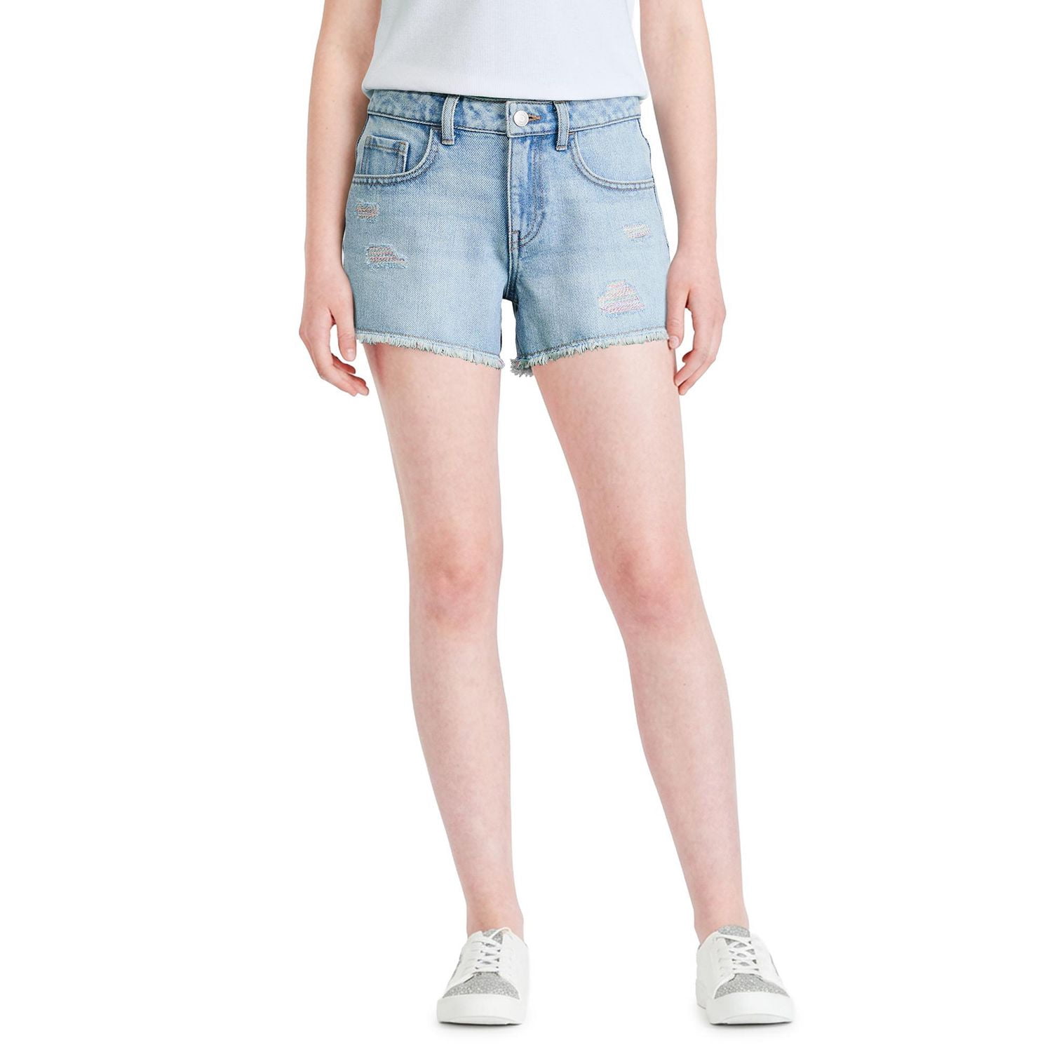 Click here for George Girls Distressed Denim Short 14 prices