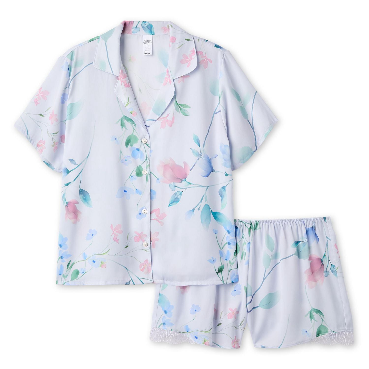Click here for George Womens Two Piece Satin Pajama Set S prices