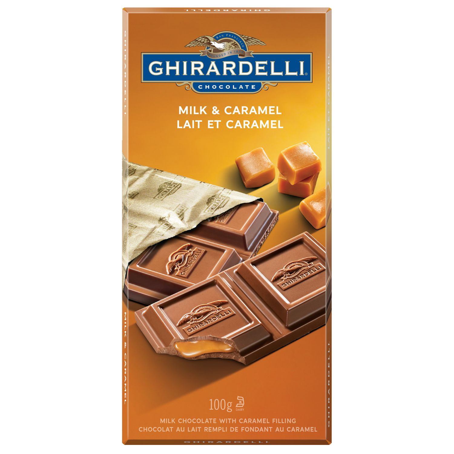 GHIRARDELLI Milk Chocolate Caramel Bar, 100 Grams | Walmart Canada