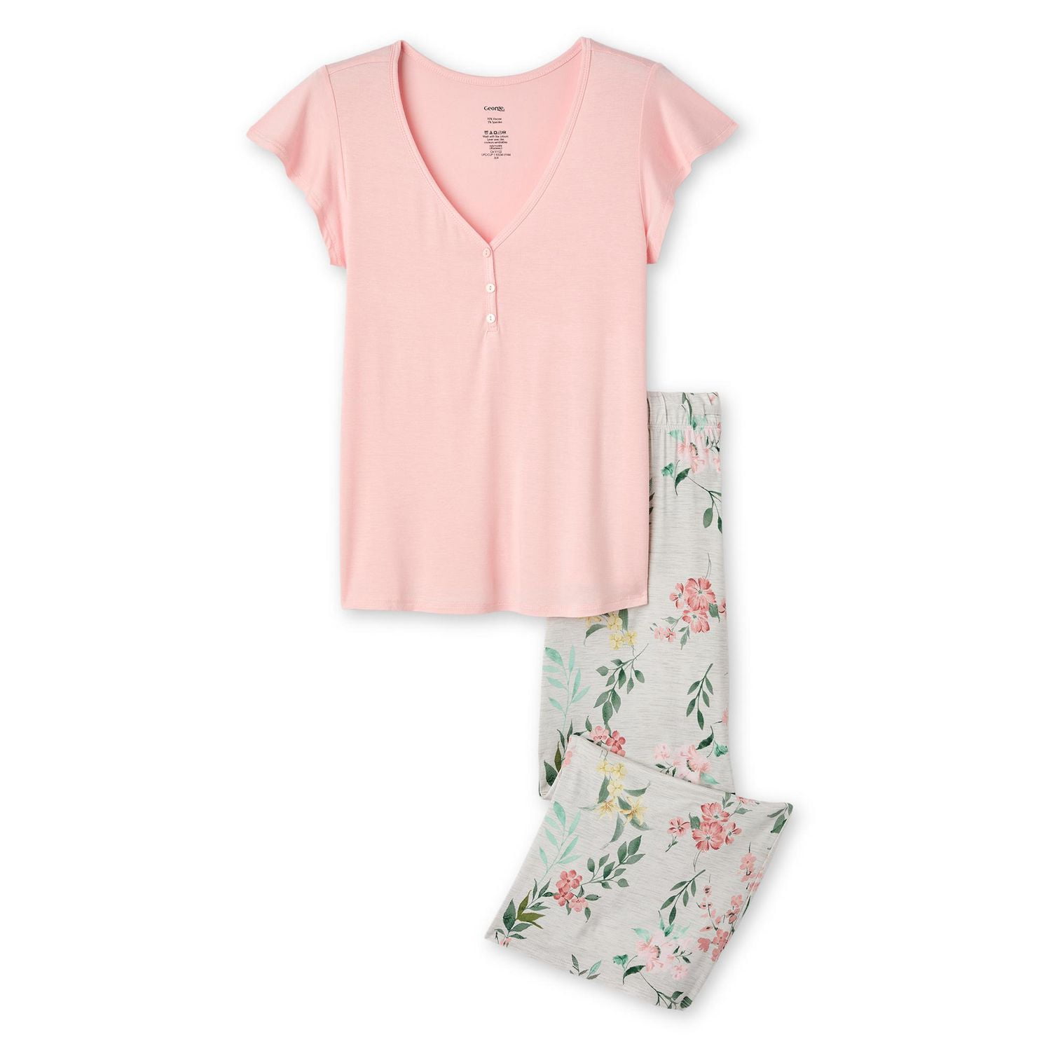 Click here for George Womens Two Piece Capri Pajama Set M prices