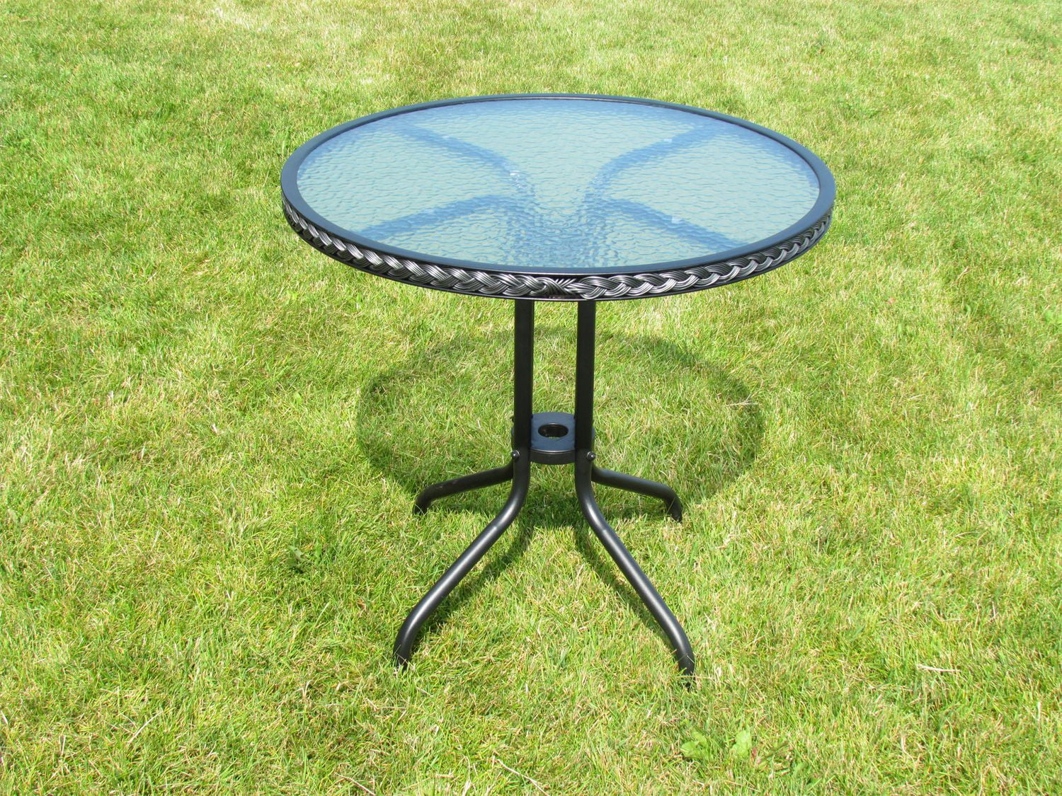 Henryka 3 Piece Bistro Set with PVC Wicker Grey Walmart