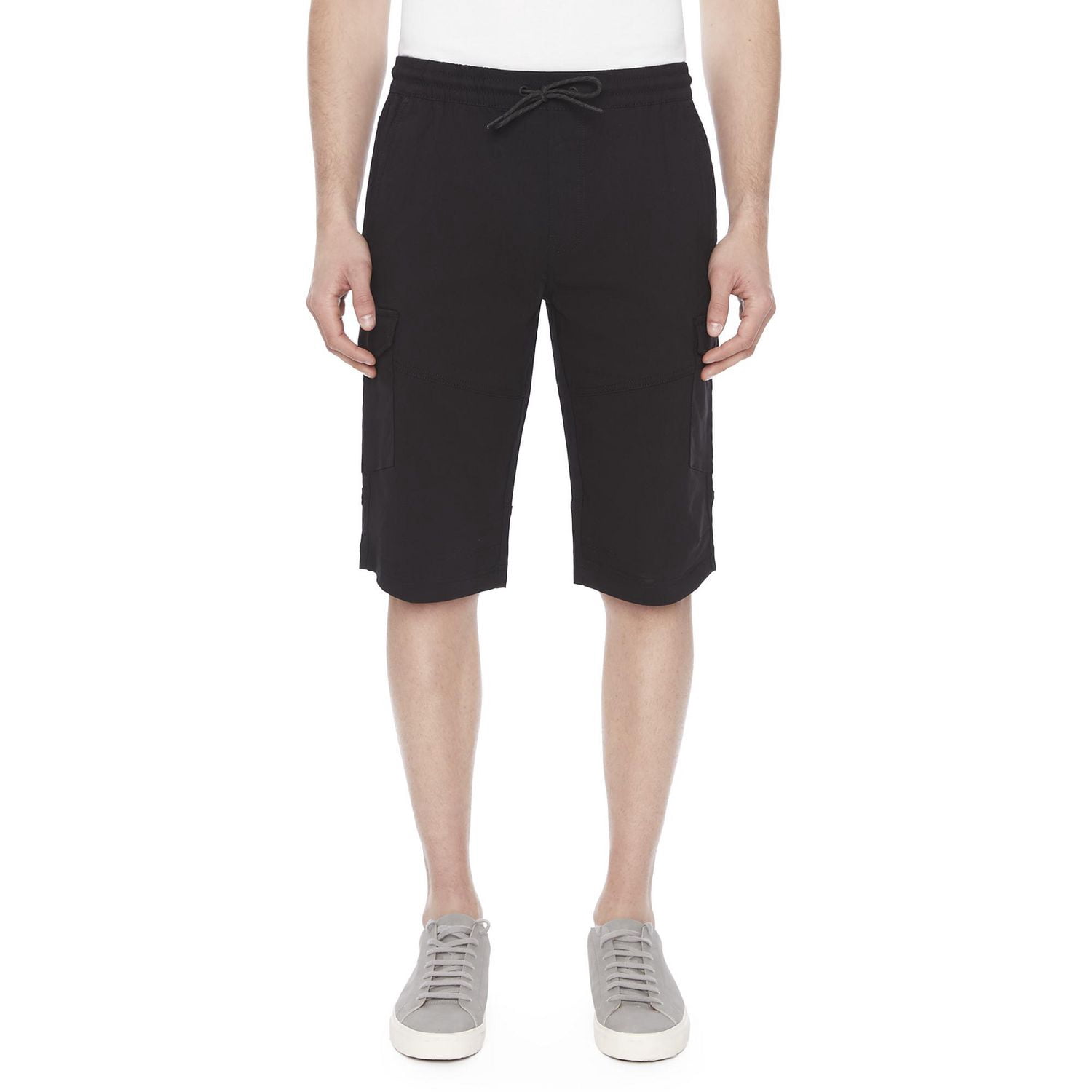 Click here for Dark Black Mens Pull On Cargo Capri Short L prices