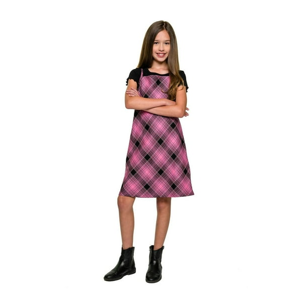 Justice Girls 2 Piece Plaid Beauty Short Sleeve Dress - Walmart.ca