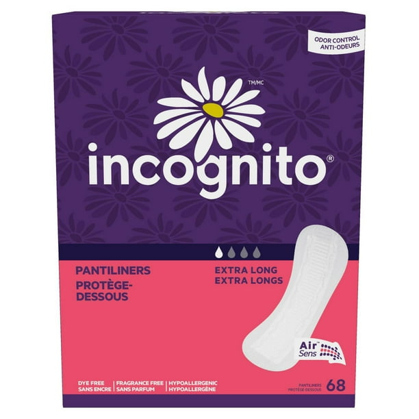 Incognito panty liners, Incognito panty liners extra-longs 68 un ...