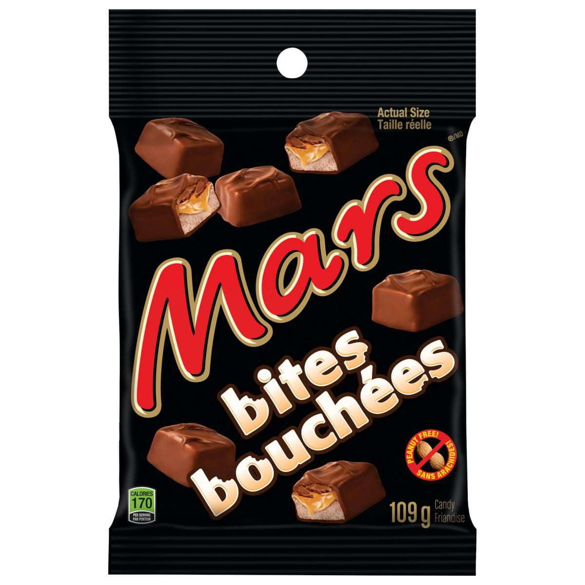 Mars Bites Caramel Chocolate Candy Bar, Peanut-Free, Bite Size, Bag ...
