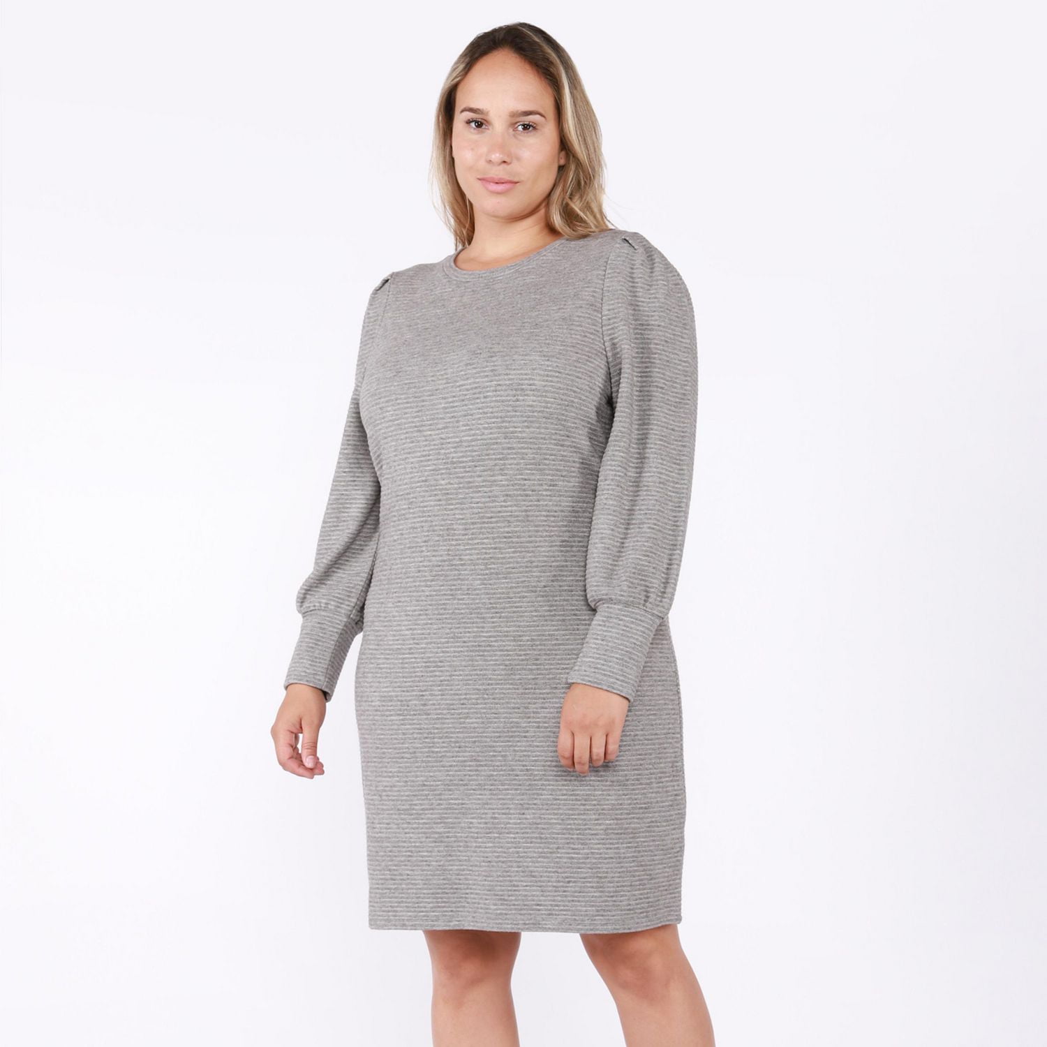 Click here for Devoted Womens Plus Size Puff-Sleeve Ottoman Dress... prices