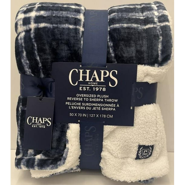 CHAPS DISTRESSED PLAID PRINTED PLUSH REVERSE TO SHERPA THROW - Walmart.ca