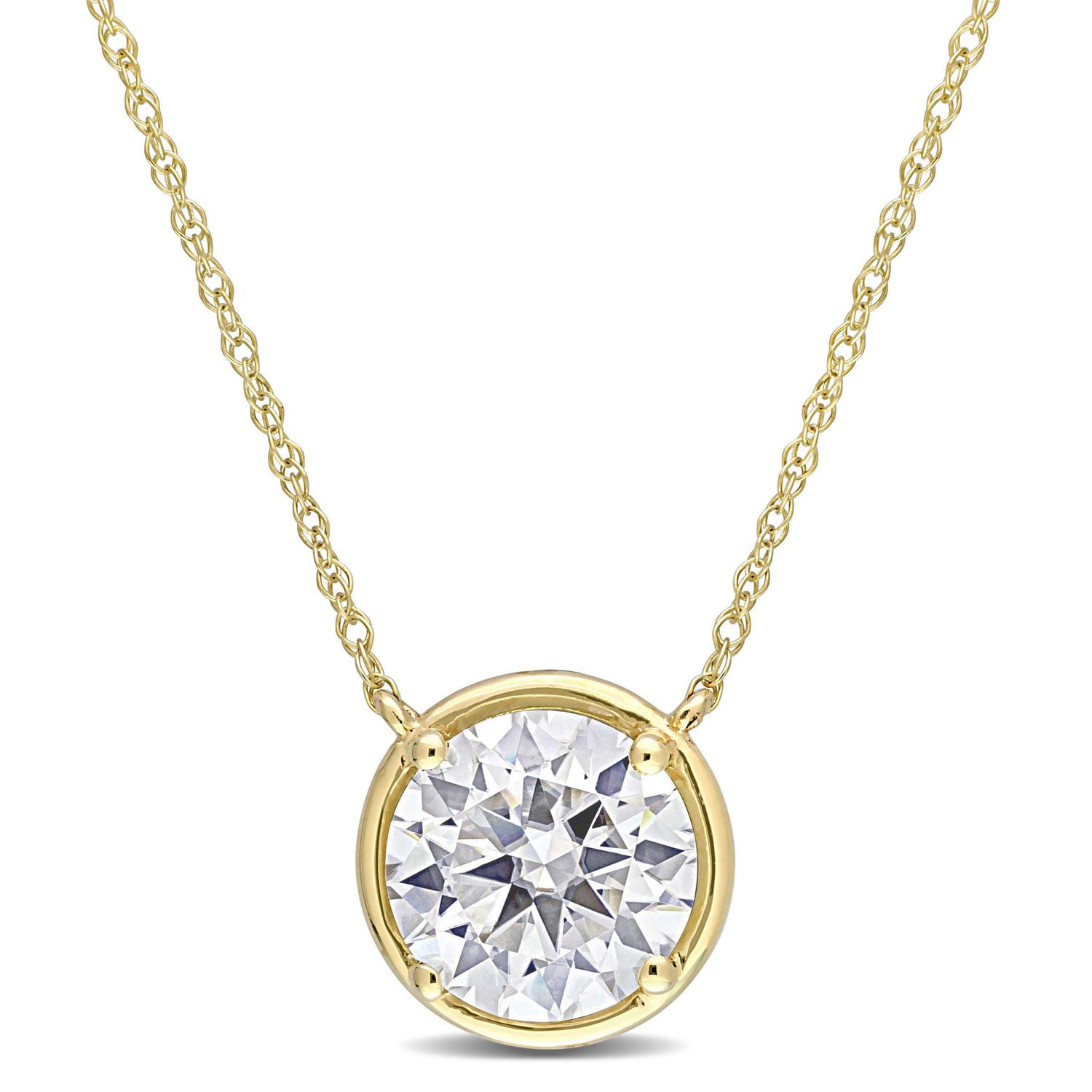Click here for Miabella 2 Carat T. G.W. Created Moissanite 10k Ye... prices