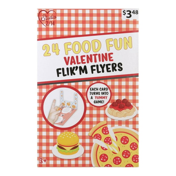 24ct Studio 2/14 Val Cards Flik'm Flyers - Food Fun, 24 Val Card Flyers ...