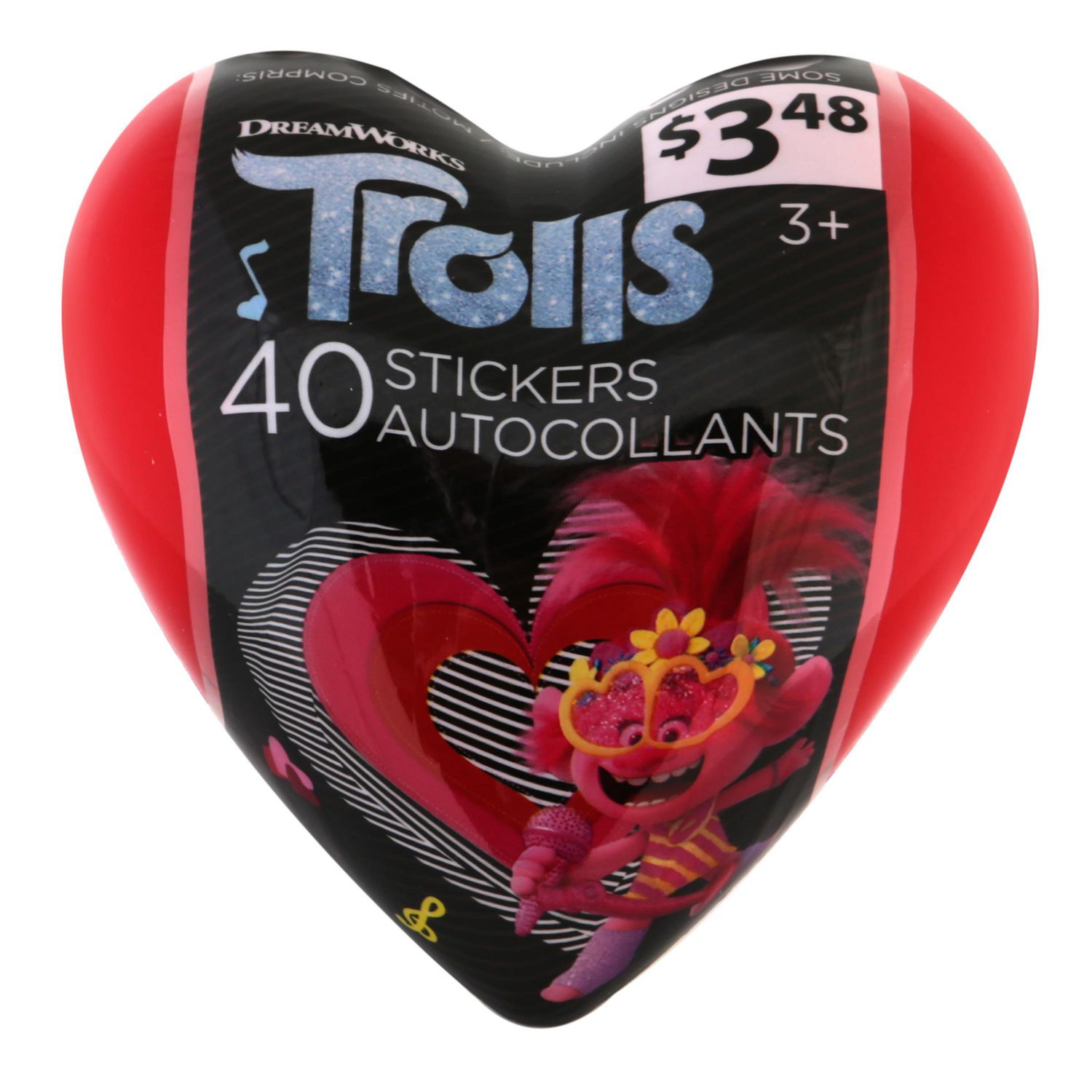 40ct Sticker Novelty Heart - Trolls | Walmart Canada