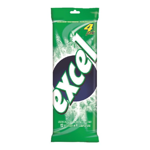 Excel Spearmint Chewing Gum, Sugar Free, 12 Pellets, Pack of 4 - Walmart.ca