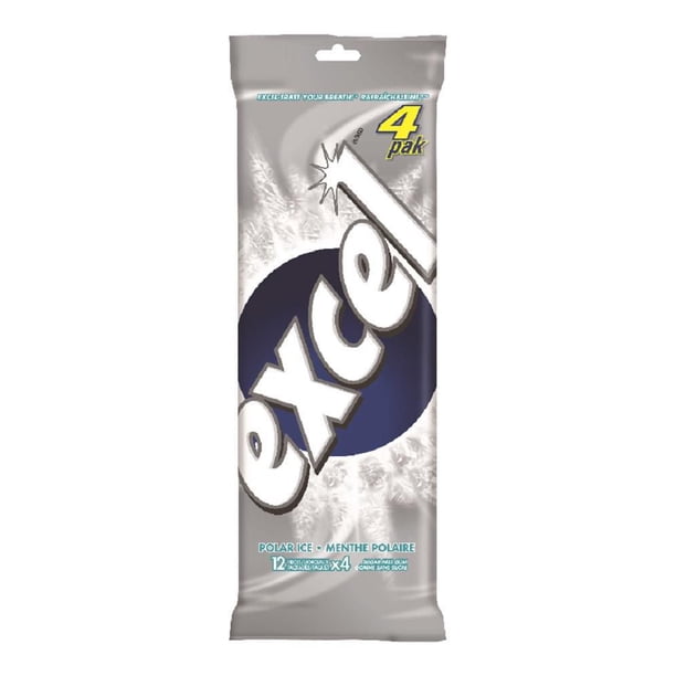Excel Polar Ice Chewing Gum, Sugar-Free, 12 Pellets, Pack of 4 - Walmart.ca