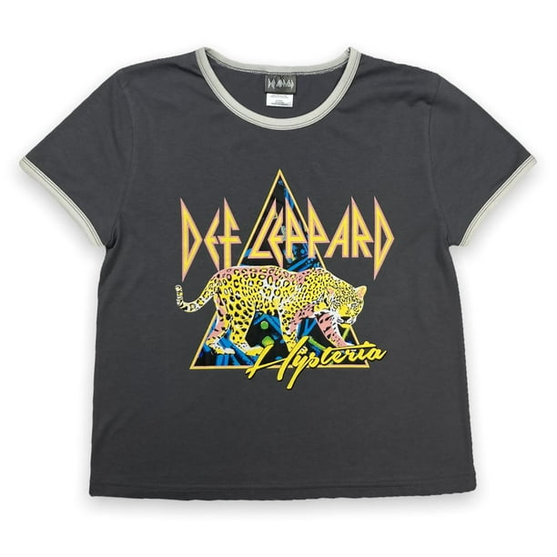 Def Leppard Ladies tee shirt. This ladie's short sleeve crop top with ...