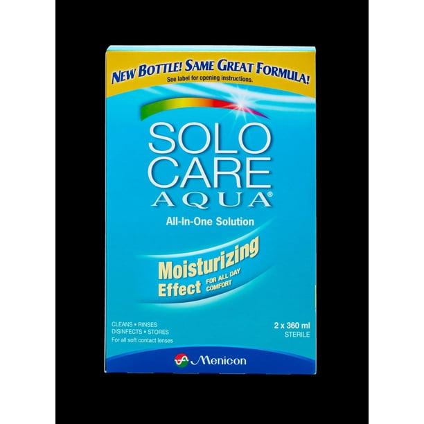 Solocare Aqua All-in-One Soft Contact Lenses Solution 2X360, All-In-One ...