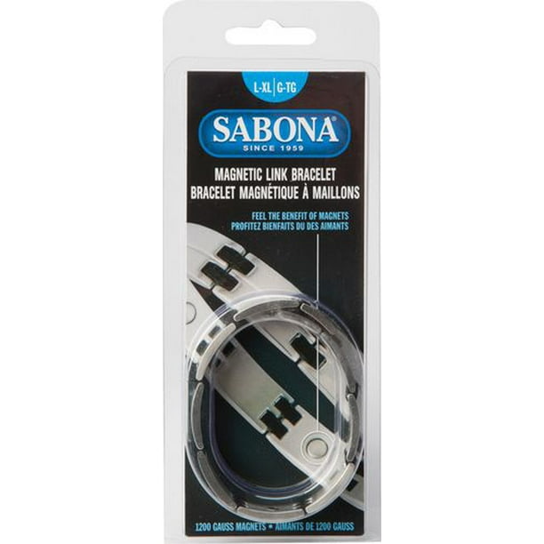 Sabona Magnetic Link Bracelet Stainless/Black L/XL, Sabona Magnetic Link Bracelet - Walmart.ca