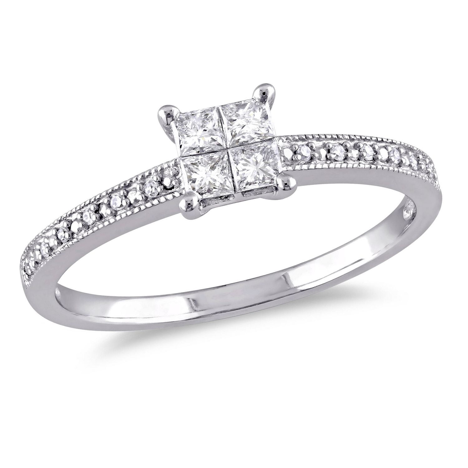 Click here for Miabella 1/3 Carat T. W. Diamond Princess-Cut 10 K... prices