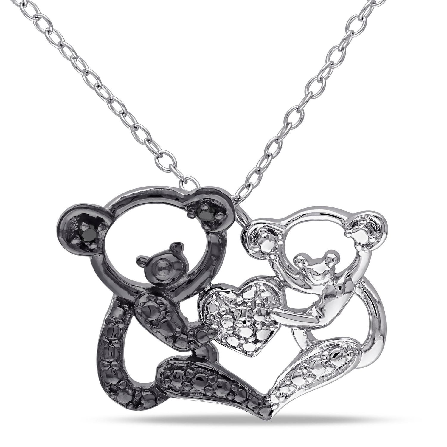 Click here for Asteria Black Diamond Accent Two-Tone Sterling Sil... prices