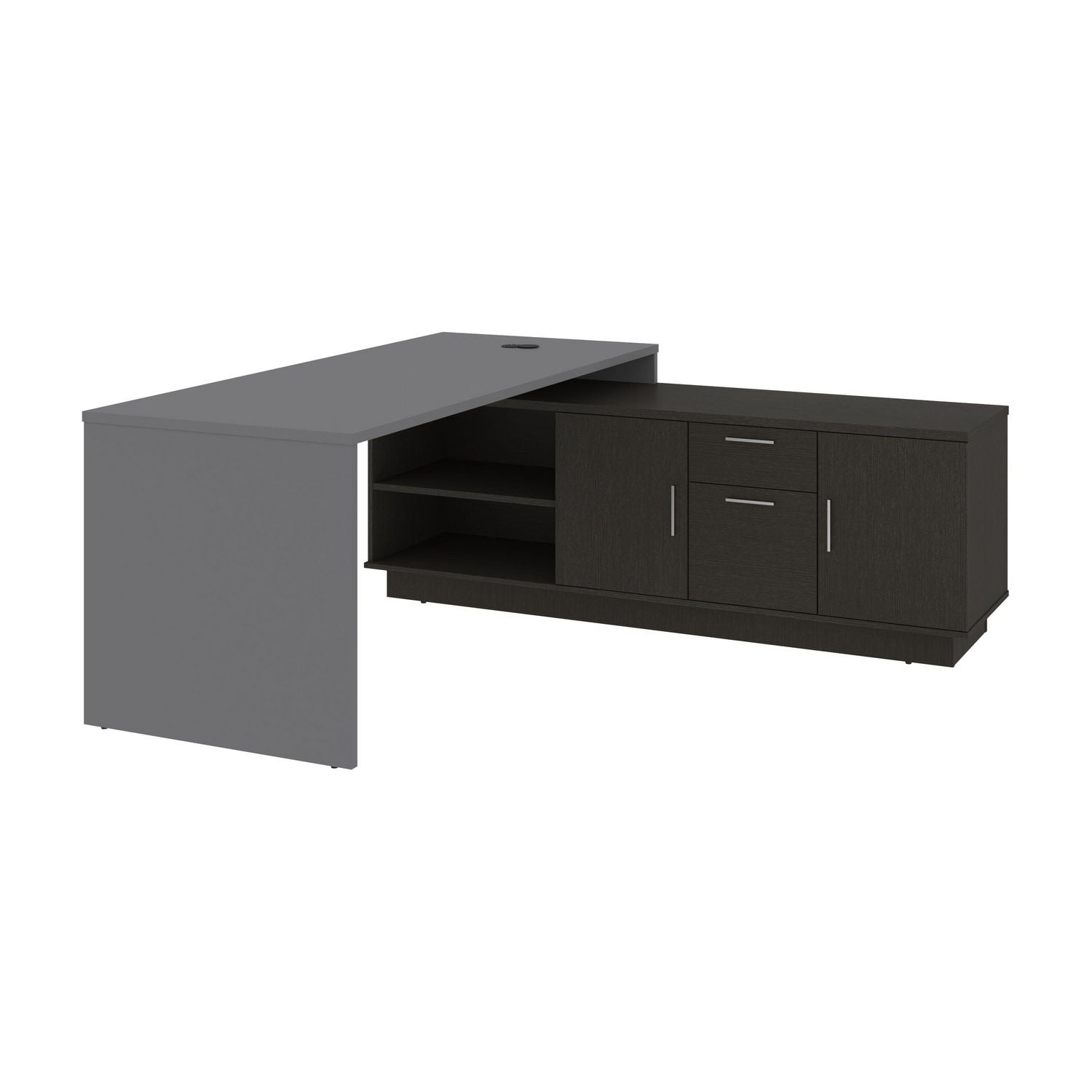 Bestar Equinox 72W L Shaped Office Desk in slate deep grey Walmart