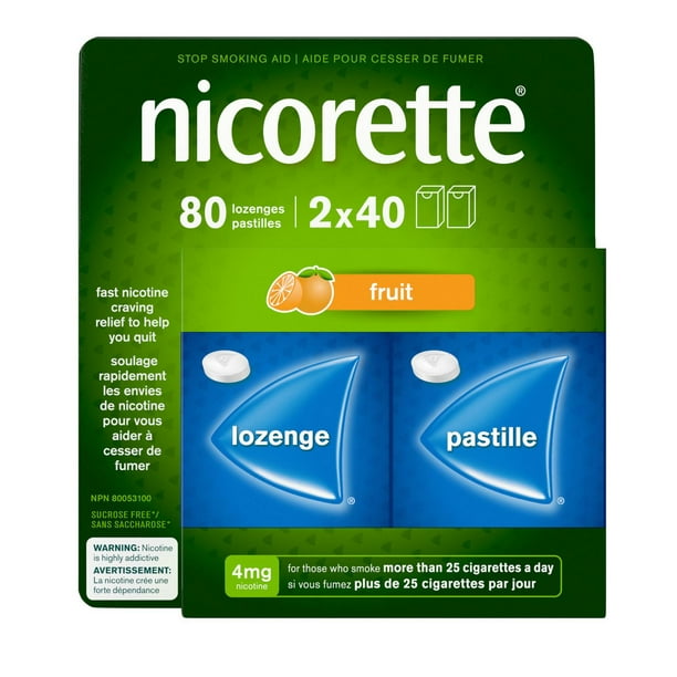 Nicorette Fruit 4mg Lozenges, Quit Smoking Aid, NRT, Nicotine ...