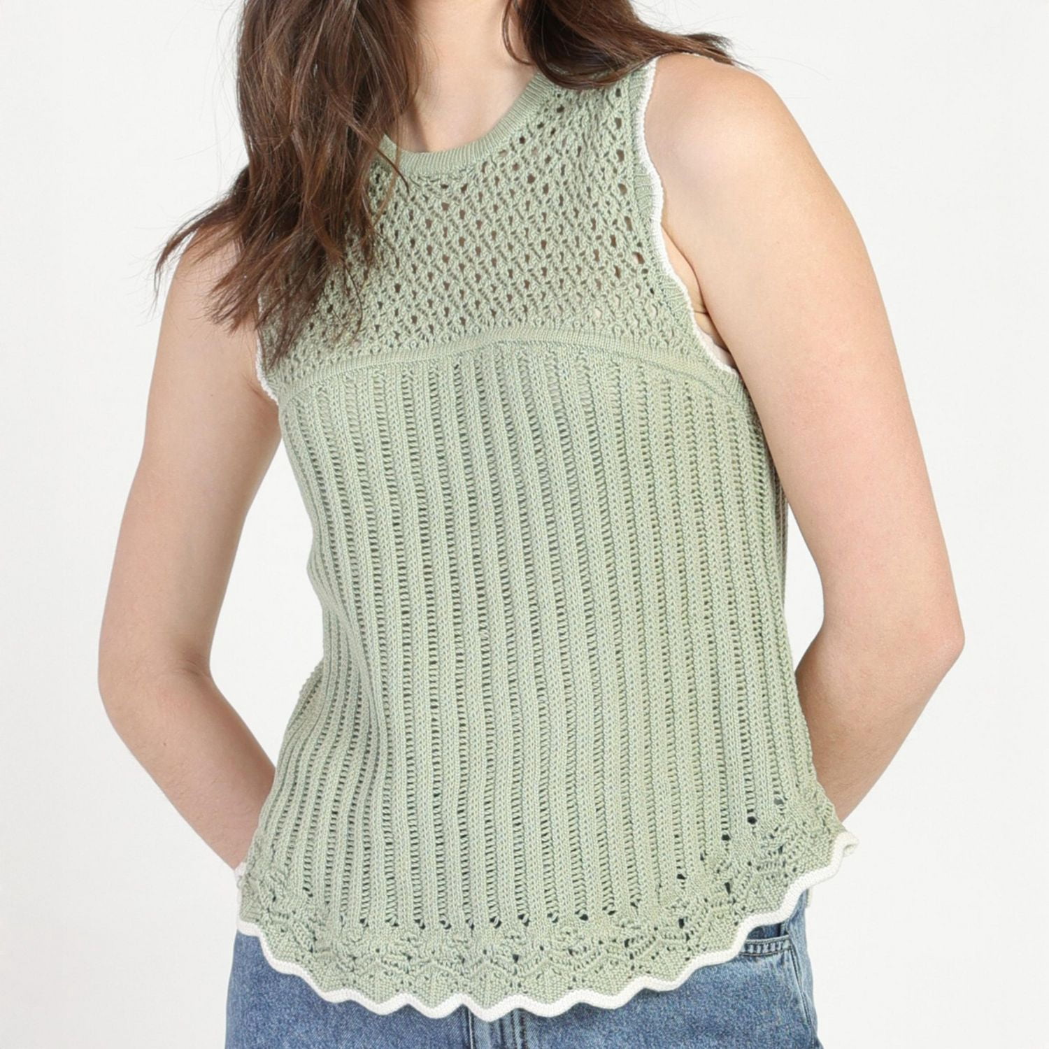 Click here for Bloom Girl Contrast Knit Sweater Tank  Sizes Xs-Xl... prices