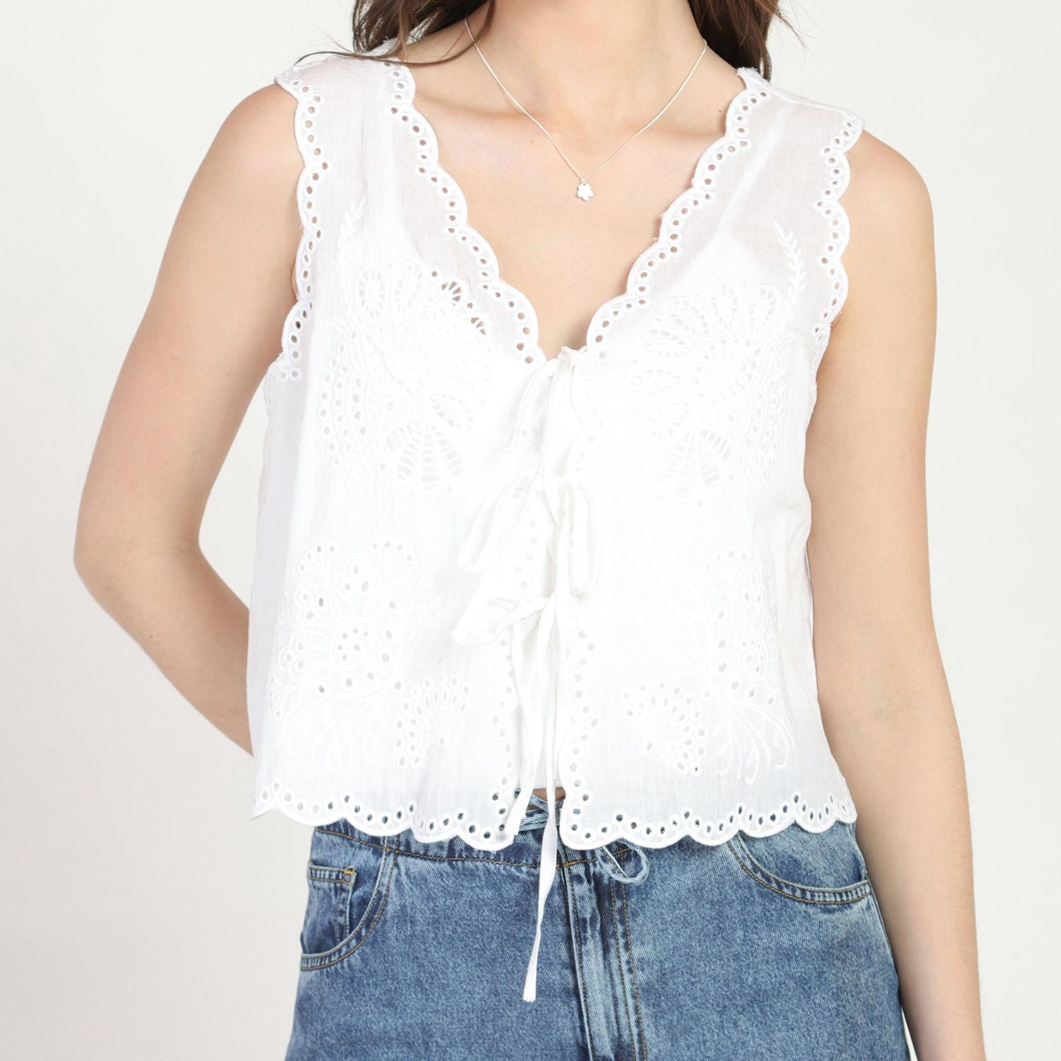 Click here for Bloom Girl Sleeveless Eyelet Top  Sizes Xs-Xl S prices