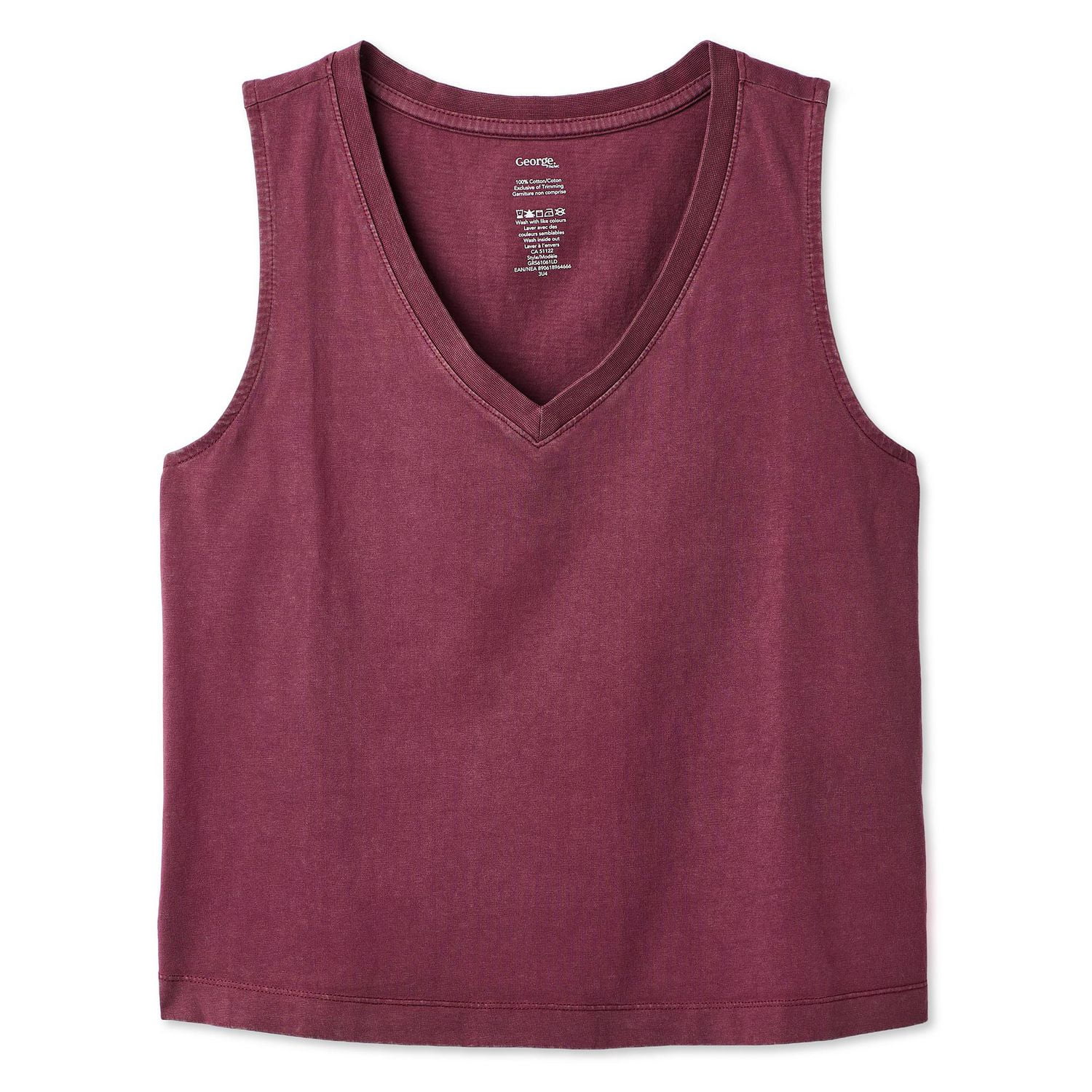 Click here for George Womens Mineral Washed V-Neck Tank Top S prices