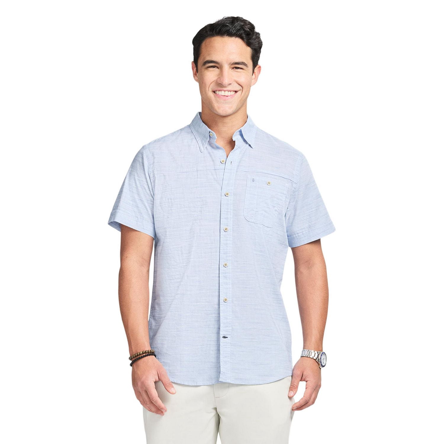 Click here for Izod Dockside Chambray Short Sleeve Button Down Sh... prices