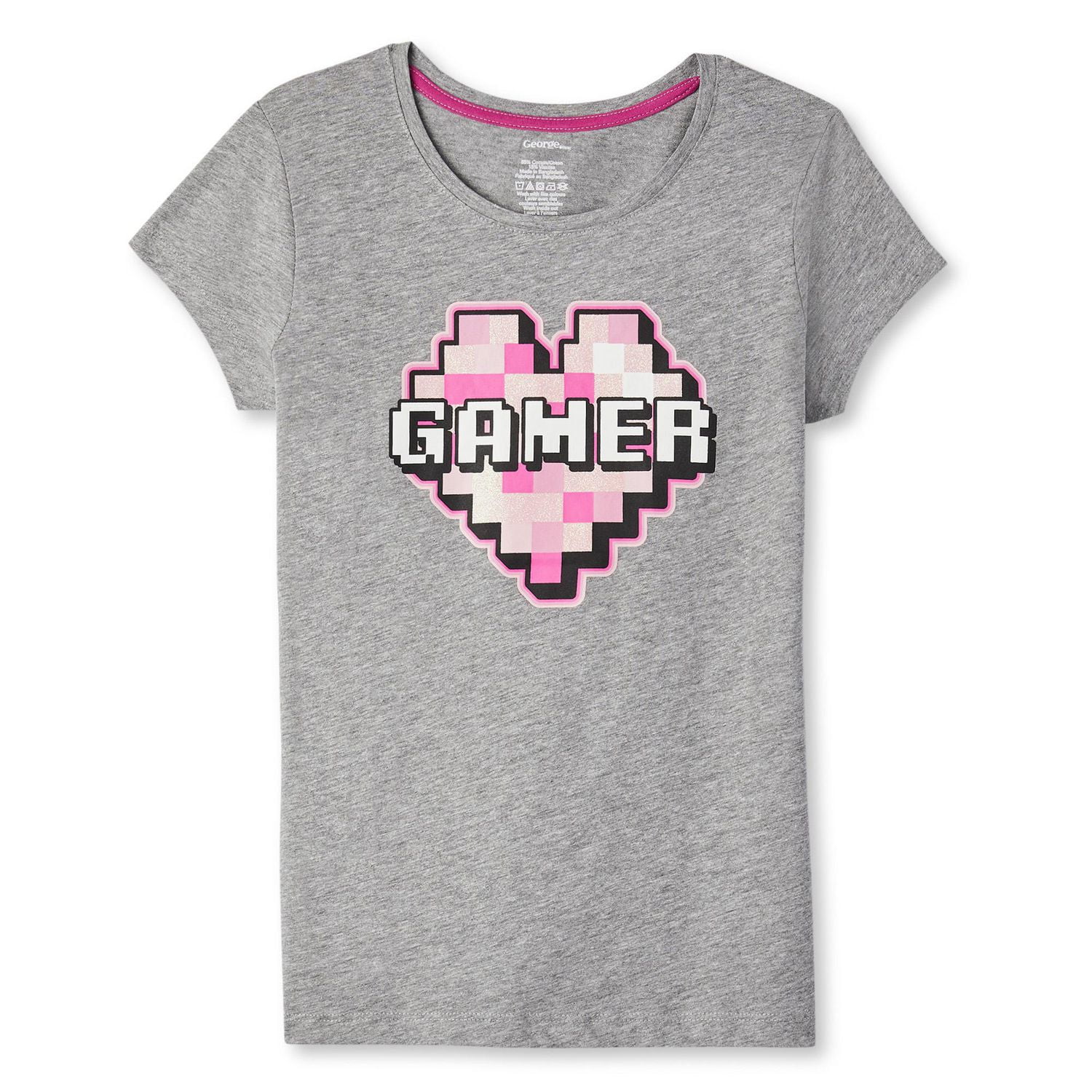 George Girls' Short Sleeve Screen Tee | Walmart Canada