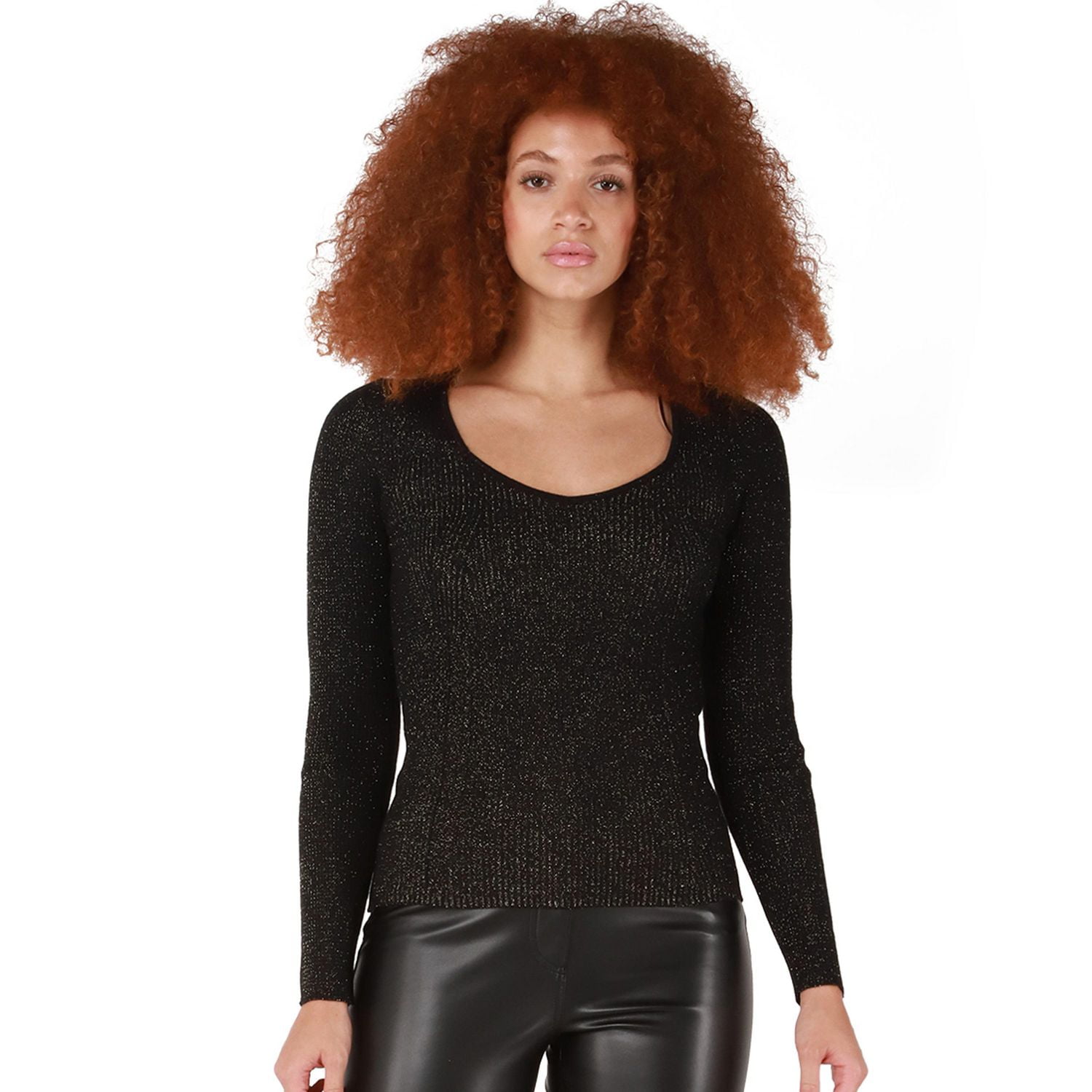 Click here for Devoted Sweetheart Neckline Shimmer Sweater S prices