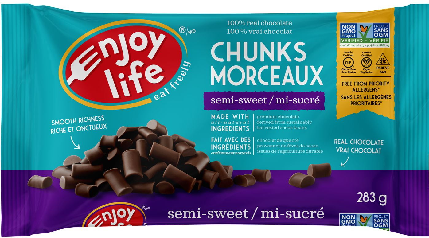 ENJOY LIFE Gluten Free Mega Chunks -Semi-Sweet Baking Chocolate ...