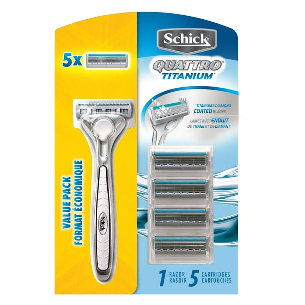 Schick Quattro Titanium High Performance Mens Razor, Value Pack ...
