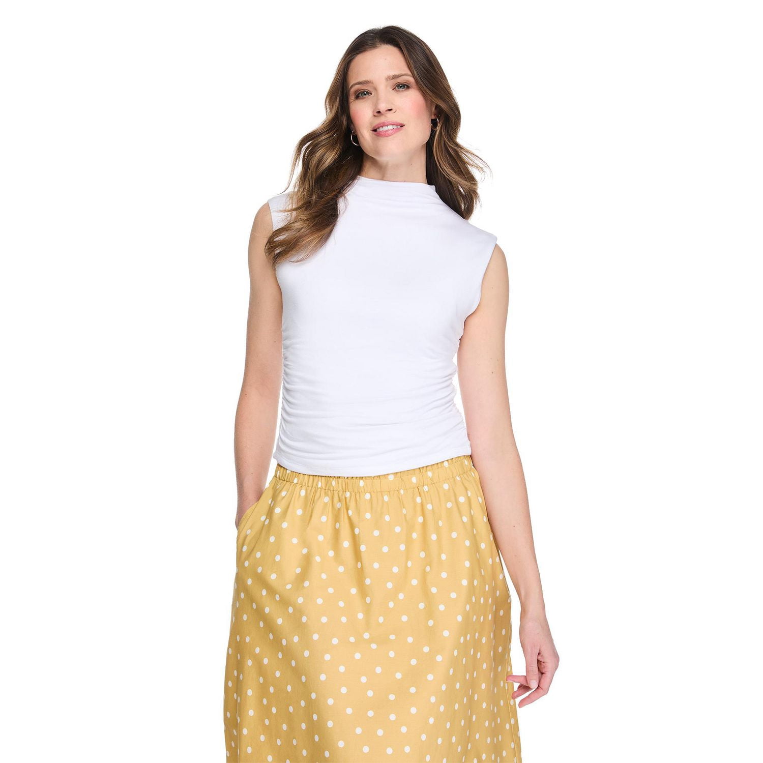 Click here for George Womens Funnel-Neck Side Ruched Top M prices