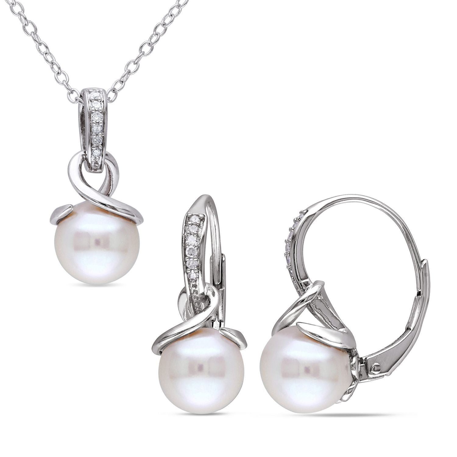 Click here for Miabella 8-8.5mm Cultured Freshwater Pearl And Dia... prices