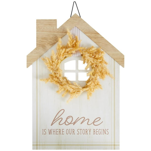 Way To Celebrate Home Is Where Our Story Begins Hanging Sign, 14 Inch ...