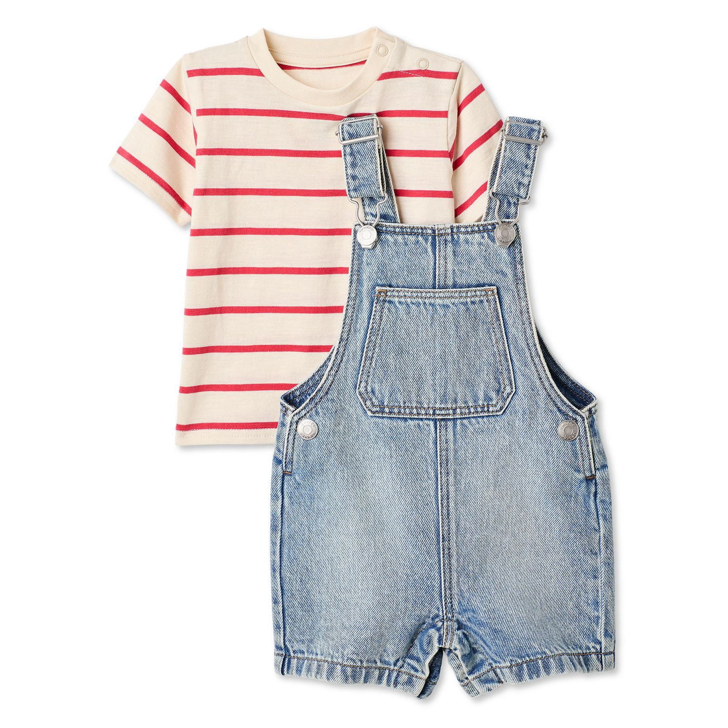 Click here for George Baby Boys Two Piece Short Overall Set 12-18... prices