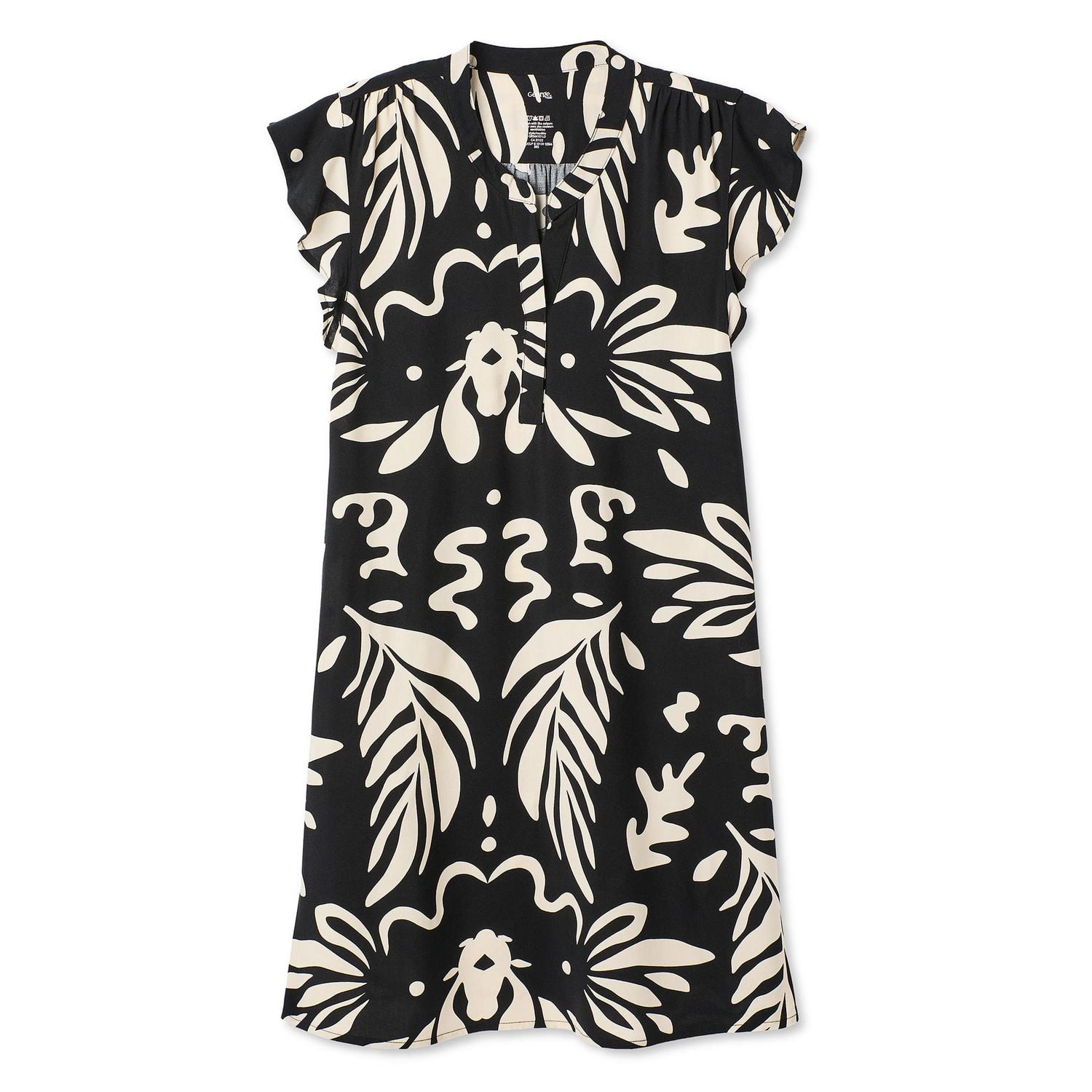 Click here for George Womens Printed Flutter-Sleeve Dress M prices