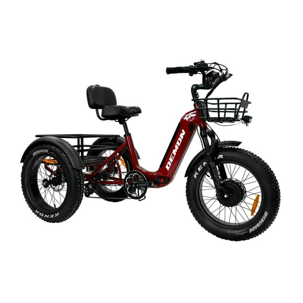 Demon Electric Trinity E-Trike, 48V 500W E-Bike Front Motor, 20" Fat ...