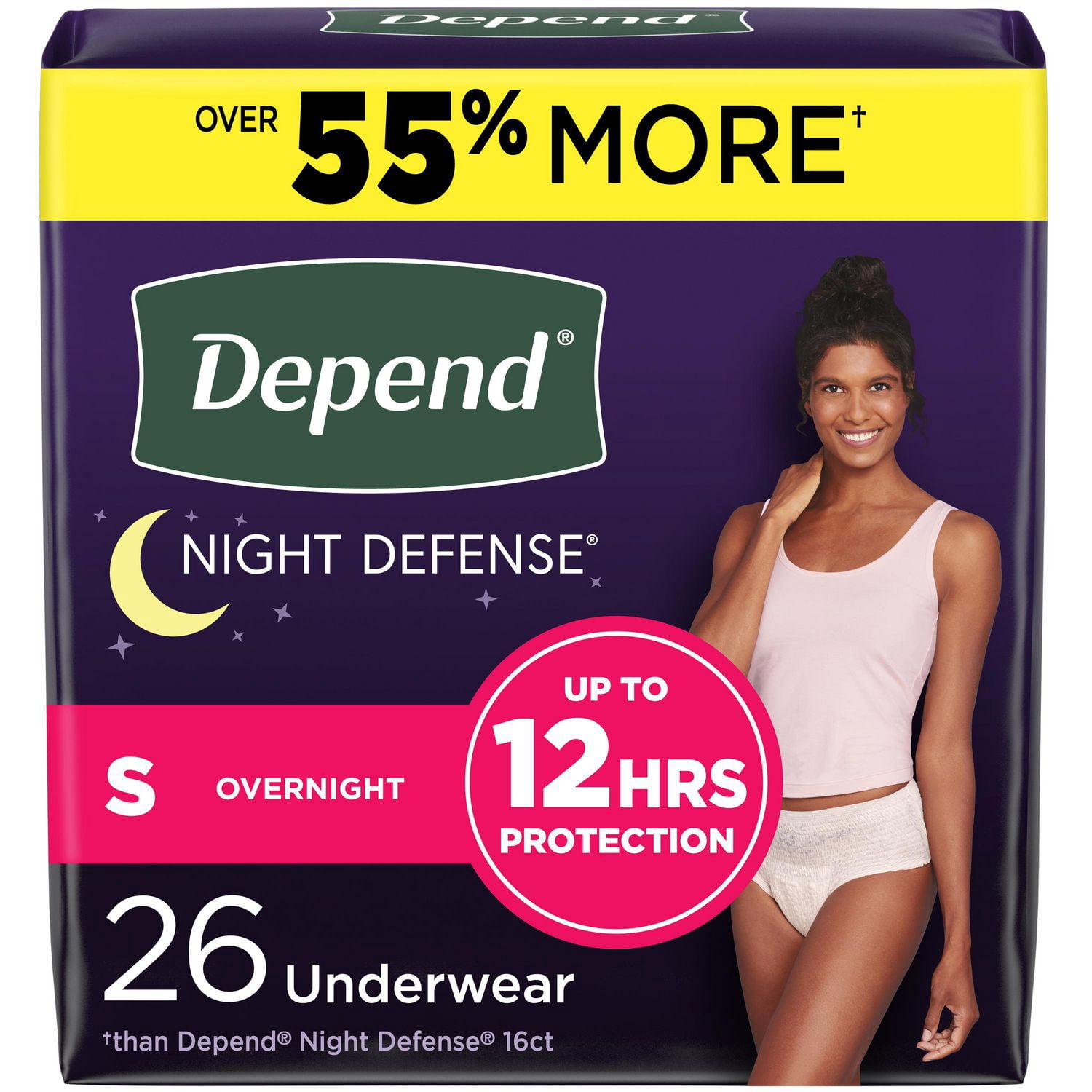 Depend Night Defense Adult Incontinence Underwear for Women, Overnight ...