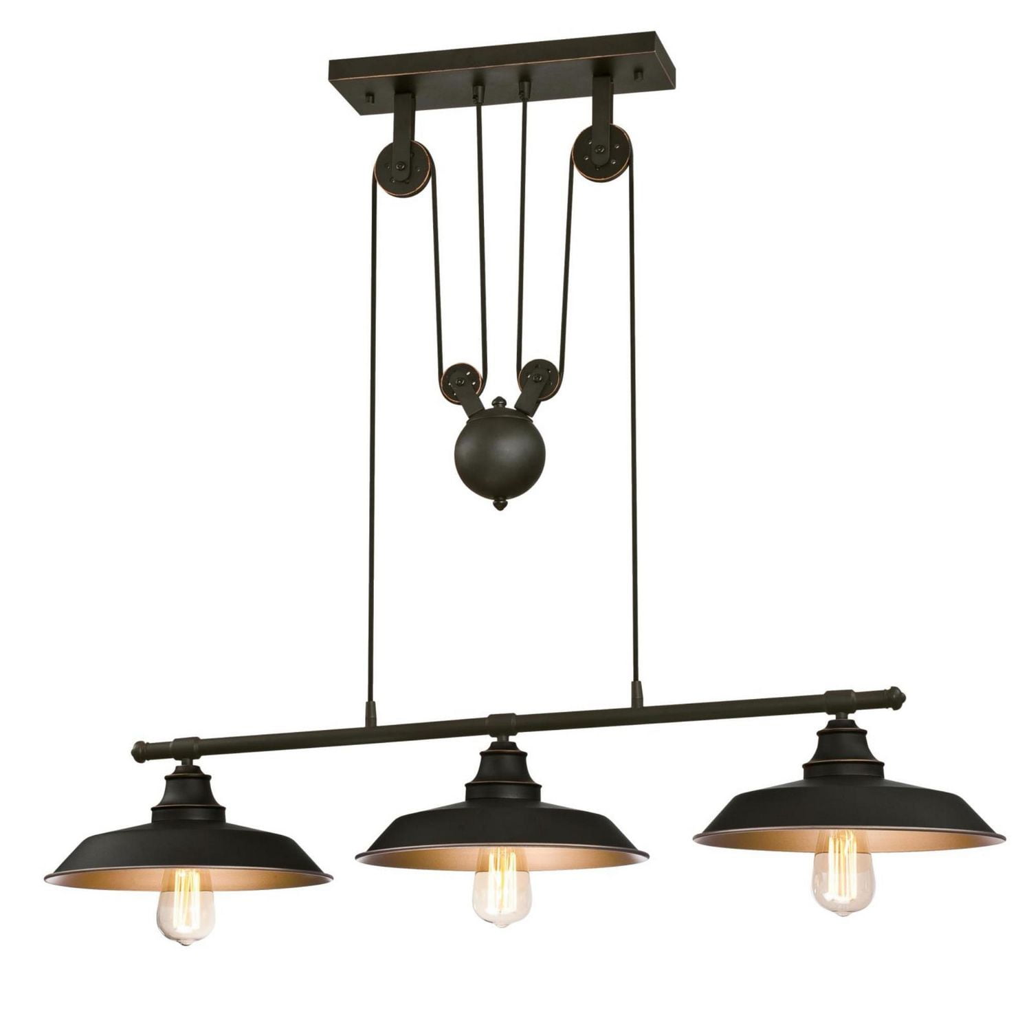 Westinghouse Iron Hill Three Light Island Pulley Pendant Walmart