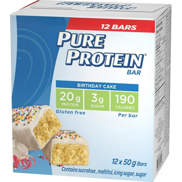 Pure Protein Birthday Cake 12x50G, 12 x 50 G Bars - Walmart.ca