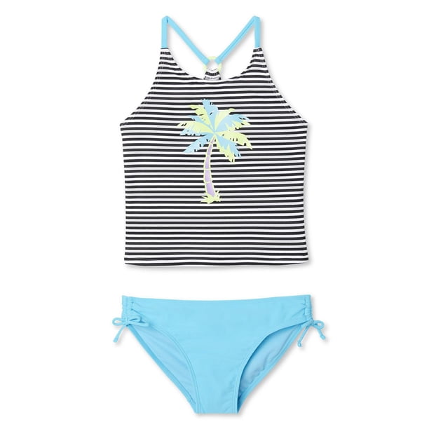 George Girls' Surf Stripe Tankini 2-Piece Set - Walmart.ca