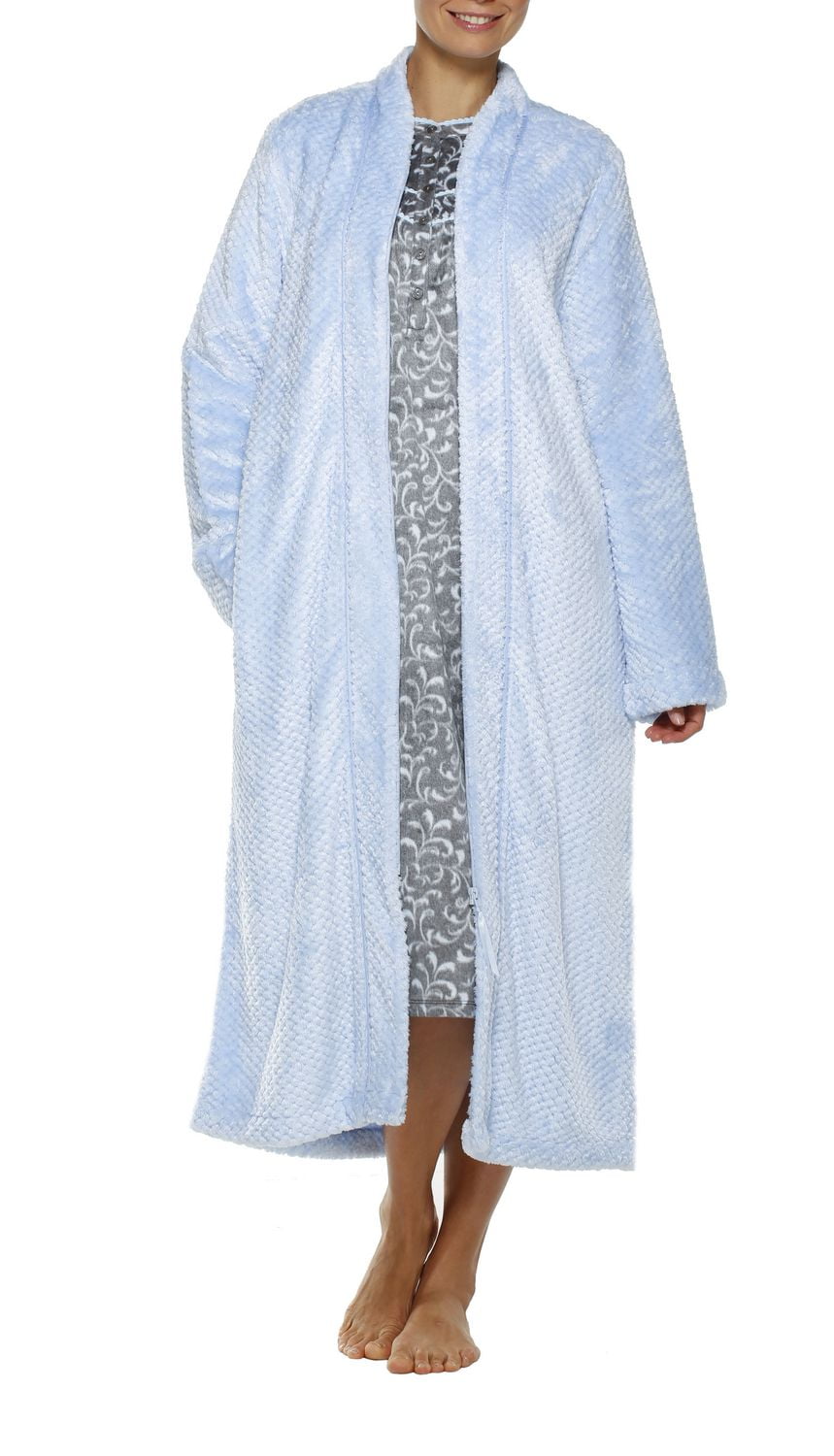 George Women's High Collar Long Zip Robe | Walmart Canada