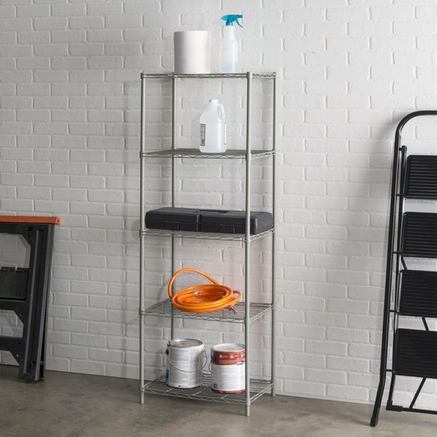 5 Tier Steel Wire Shelf, Grey - Walmart.ca