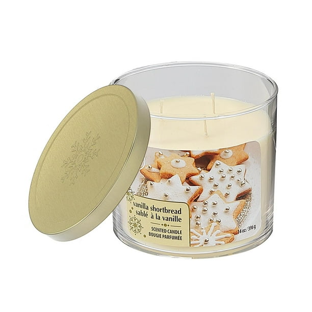 14 Oz 3 Wick Jar Candle With Metal Lid (Vanilla Shortbread) - Set of 2 ...