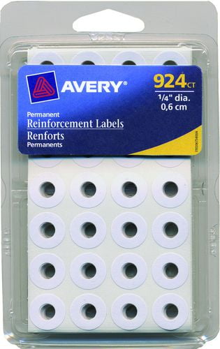 Avery® White Self-Adhesive Reinforcement Labels - 924 Pieces | Walmart ...