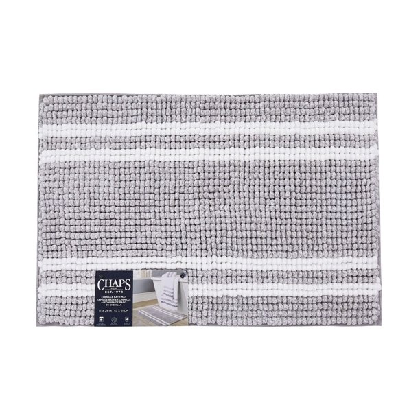 Chaps Luxury Bath Rug - Plush Comfort for Stylish Bathrooms, Grey, 17 ...