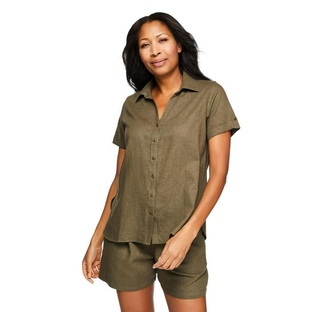Iyla Women's Linen Shirt, Sizes S-XXL - Walmart.ca