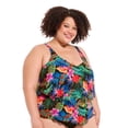 Krista Plus Women's V Neck Mesh Tiered Ruffle Tankini Swim Top - Walmart.ca