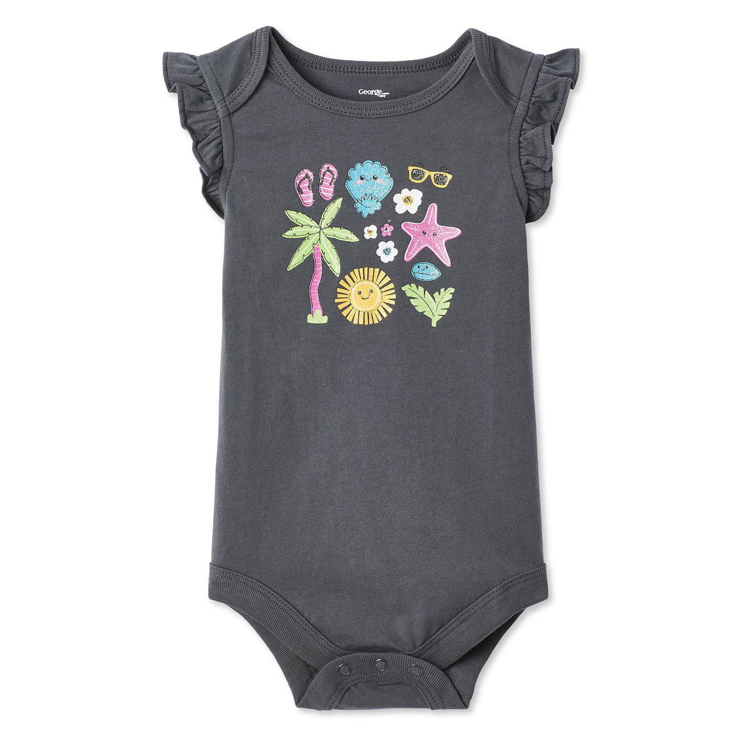 Click here for George Baby Girls Flutter-Sleeve Bodysuit 18-24 Mo... prices