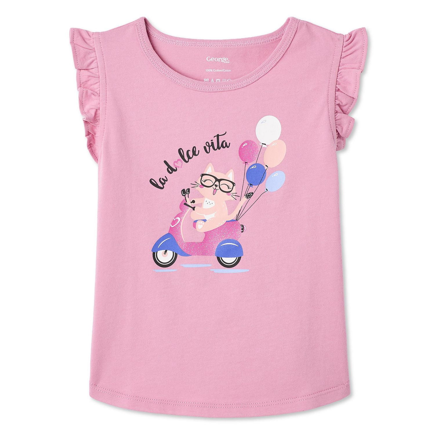 Click here for George Toddler Girls Flutter-Sleeve Top 4t prices